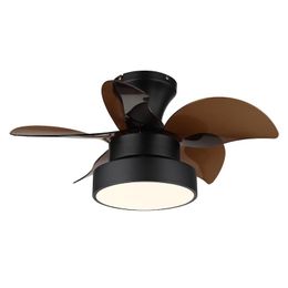 Globo LIGHTING Deckenleuchte &raquo;KARI&laquo; LED-Modul 1 Stk. warmwei&szlig; - kaltwei&szlig; Ventilator k&uuml;hlen-heizen holzoptik braun CCT 3000/4500/6000K elegant schwarz 