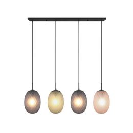 Trio Leuchten Pendelleuchte &raquo;FACETTE, H&auml;ngeleuchte 4-flg. mit facettiertem Glasschirm in rauchgrau&laquo; E27 1 Stk. warmwei&szlig; - kaltwei&szlig; exkl. Leuchtmittel 