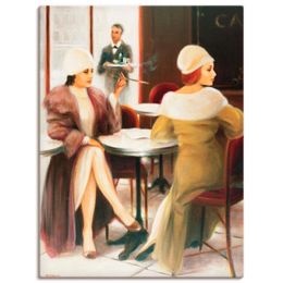 Artland Leinwandbild &raquo;Cafe I&laquo; Frau 1 Stk. tlg. auf Holzrahmen gespannt bunt Leinwand B/H/T: 30cm x 40cm, Leinwandbild Frau Hochformat, 1 Stk.