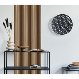 queence Fototapete &raquo;Paneele in Holzoptik&laquo; 3D-Optik Holz bedruckt clean gestreift seidenmatt glatt Wandpaneele, selbstklebend, Tapete, Sticker, 