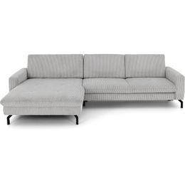 Die PlanBar Ecksofa &raquo;MP-IN20110 L-Form mit Federkern-Polsterung&laquo; optional mit Funktionen erh&auml;ltlich grau 100% Polyester B/H/T: 302cm x 87cm x 178cm, 