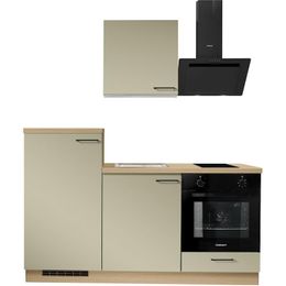 KOCHSTATION K&uuml;chenzeile &raquo;KS-Solmera&laquo; Breite 180cm, vormontiert, wahlweise mit E-Ger&auml;ten beige B/H/T: 180cm x 207cm x 60cm, ohne E-Ger&auml;te, 