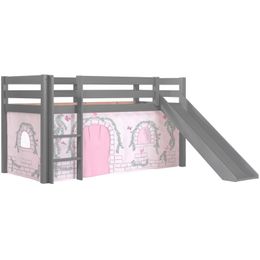 Vipack Hochbett &raquo;Pino, Spielbett massiv Kiefer, stabil gebaut, 3 Korpusfarben zur Wahl&laquo; inkl. Rolllattenrost, Leiter und Absturzschutz, mit oder ohne Rutsche