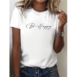 RMK T-Shirt Be Happy in Weiss | Gr.: 3XL
