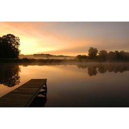 papermoon Fototapete &raquo;Morgenstille am See&laquo; bunt Vlies B/L: 4m x 2,6m, Bahnen: 8 Stk.