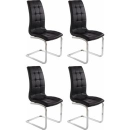 OTTO home Freischwinger &raquo;Lola&laquo; (Set) 4 Stk.2 oder 4 St&uuml;ck, Bezug in Kunstleder oder Samtsoff, chrom Metallgestell schwarz Kunstleder B/H/T: 43cm x 