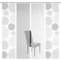 Vision S Schiebegardine &raquo;4ER SET BORDEN&laquo; Paneelwagen 4 Stk. tlg. HxB: 260x60, Schiebevorhang 4er Set Digitaldruck grau Polyester 260cm, Paneelwagen, 60cm