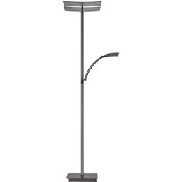 HELL h&ouml;llisch gutes Licht LED Stehlampe &raquo;ANDY&laquo; LED-Modul 1 Stk. warmwei&szlig; - kaltwei&szlig; Tastdimmer, CCT grau 3, H: 185cm, 1 Stk.,mit Lesearm