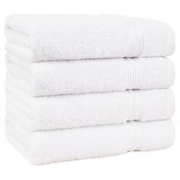 HAMMETEX Handtuch Set &raquo;4er Set Handt&uuml;cher 50x100 cm, 100% Baumwolle, Weich & Saugstark&laquo; mit Bord&uuml;re, einfarbig, weich wei&szlig; Frottier, Baumwolle B/L: 