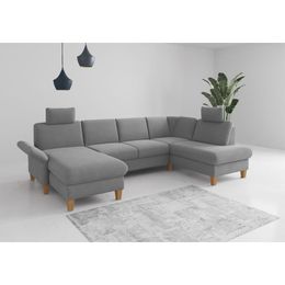 OTTO home Wohnlandschaft &raquo;Rochelle, U-Form&laquo; optional mit Armteilverstellung, mit Schlaffunktion & Bettkasten grau 100% Polyester B/H/T: 314cm x 90cm x