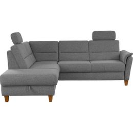 Home Affaire Ecksofa &raquo;Palmera L-Form, B: 236 cm&laquo; optional Schlaffunktion & Bettkasten, Federkern silber 100% Polyester;Struktur (100% Polyester);Luxus