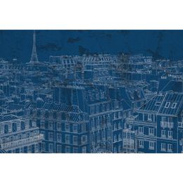 ARCHITECTS PAPER Fototapete &raquo;Atelier 47 View of Paris 1&laquo; Stadt glatt Vlies, Wand, Schr&auml;ge, Decke blau Vlies B/L: 4m x 2,7m