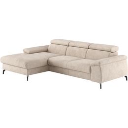 COTTA Ecksofa &raquo;Kitty L-Form, B: 242 cm&laquo; mit Kopfteilverstellung, optional Schlaffunktion & Bettkasten 100% Polyester B/H/T: 244cm x 72cm x 166cm, 