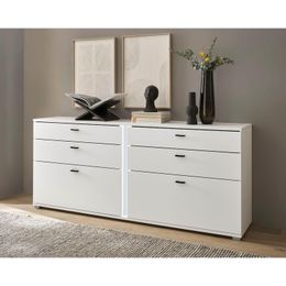 Home Affaire Sideboard &raquo;LONG ISLAND&laquo; 1 Stk. tlg. in moderner Trendfarbe,inklusive senkrechter Beleuchtung,Breite 200 cm wei&szlig; Holzwerkstoff B/H/T: 