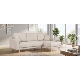 OTTO home Ecksofa &raquo;TRIPLO optionale Schlafsofa mit Bettkasten, Ma&szlig;e B/T/H: 234/164/89 cm&laquo; L-Form wahlweise mit Bettfunktion - Liegefl&auml;che 132x210 cm 