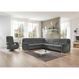 Die PlanBar Ecksofa &raquo;PP-HS10002&laquo; wahlweise mit Kopfteilverstellung, Schlaffunktion und Stauraum 100% Polyester B/H/T: 303cm x 92cm x 245cm, 