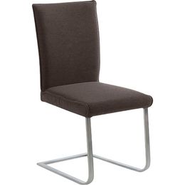 K+w Komfort & Wohnen K+W Komfort & Wohnen Freischwinger &raquo;Santos III&laquo; () mit Sattlernaht, Gestell aus Edelstahl, hochwertiger Sitzkomfort braun B/H/T: 47cm x 99cm x 62cm, 