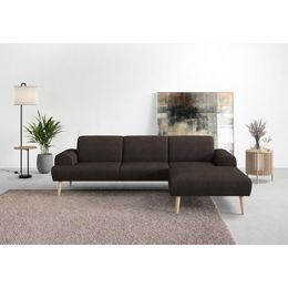 Home Affaire Ecksofa &raquo;Swift Scandic Design, Federkern f&uuml;r hohen Sitzkomfort, L-Form&laquo; Federkern-Polsterung, B/T/H: 292/83/176 cm braun 100% Polyester B