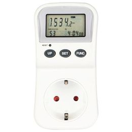 Hama Energiekostenmessger&auml;t digitaler Stromz&auml;hler f&uuml;r Steckdose, mit LCD-Anzeige wei&szlig; Kunststoff Alle Daten werden gespeichert