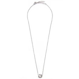 Firetti Damen Kette mit Anh&auml;nger &raquo;Solit&auml;r, klassisch, zeitlos&laquo; mit Glasstein silber Edelstahl, L: 45,5