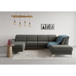 Sit & More sit&more Wohnlandschaft &raquo;Sinatra U-Form&laquo; optional mit Kopfteilverstellung und Armteilfunktion etc. grau 90% Polyester, 10% Polyamid B/H/T: 326cm x 
