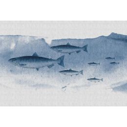 Livingwalls living walls Fototapete &raquo;Walls by Patel Into The Blue 1&laquo; glatt Vlies, Wand, Schr&auml;ge blau Vlies B/L: 4m x 2,7m