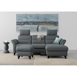 Sit & More sit&more Ecksofa &raquo;Mellum L-Form&laquo; Federkern, optional Schlaffunktion, Bettkasten & Armteilfunktion grau 100% Polyester B/H/T: 250cm x 87cm x 163cm, 
