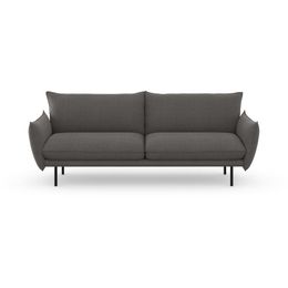 OTTO home 3-Sitzer &raquo;Stine&laquo; Besonderes Design durch Kissenoptik und Keder grau Struktur (100% Polyester);Struktur weich (85% Polyester/15% Nylon);