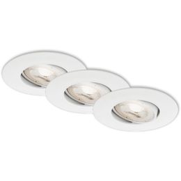 Briloner Leuchten LED Einbauleuchte &raquo;7048036 KULANA&laquo; LED-Board Warmwei&szlig; 3er Set, Strahler schwenkbar, stufenlos dimmbar, wei&szlig; wei&szlig; Einheitsgr&ouml;&szlig;e