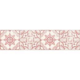 A.S. Cr&eacute;ation Bord&uuml;re &raquo;Only Borders 11&laquo; Retro bedruckt matt glatt Tapete Bord&uuml;re Fliesen Bord&uuml;re Borte Wohnzimmer Schlafzimmer K&uuml;che rot Vlies B/L: 0m x 5m, Rollen: