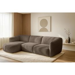 Home Affaire Ecksofa &raquo;OSTRUP Rundsofa, L-Form, Naturt&ouml;ne, Boucle oder Chenille&laquo; Breite 280 cm, organische Form mit sanften Rundungen grau 100% 