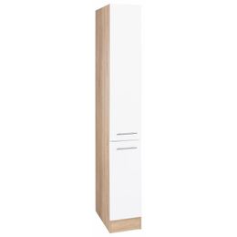 Optifit Apothekerschrank &raquo;Kalmar&laquo; wei&szlig; Eiche-hell s&auml;gerau, B/H/T: 30cm x 207cm x 57cm