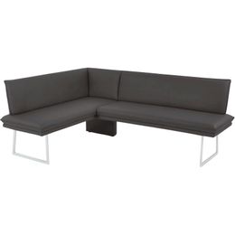K+w Komfort & Wohnen K+W Komfort & Wohnen Eckbank mit Sattlernaht und schmaler Kufe, langer Schenkel rechts oder links braun B/H/T: 86cm x 60cm, Leder Longlife BRONCO, 