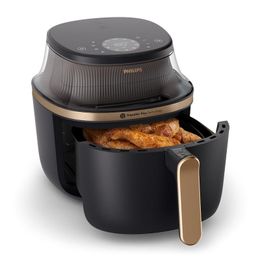 Philips Hei&szlig;luftfritteuse &raquo;Airfryer 3000 NA332/00, mit 6.2L, Sichtfenster&laquo; 1700 W RapidAir Plus Technologie und 16 Kochfunktionen; Schwarz/Kupfer schwarz 
