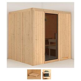 Karibu Sauna &raquo;Sodin&laquo; Set, ohne Ofen beige ohne Ofen, (ohne Ofen)