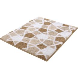 Kleine Wolke Badematte &raquo;Sintra, Badvorleger, Badezimmer Teppich&laquo; H&ouml;he 15 mm rutschhemmend beschichtet fu&szlig;bodenheizungsgeeignet Badteppich, modernes Mosaikdesign 