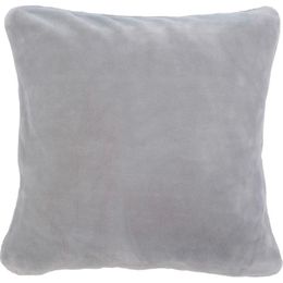 G&ouml;zze Dekokissen &raquo;Premium Cashmere-Feeling Kissen&laquo; 50x50cm,passend zur Premium Cashmere-Feeling Decke,Kissenh&uuml;lle&F&uuml;llung silber Polyester B/L: 50cm x 50cm,