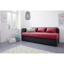 Maintal Polsterliege &raquo;Diana&laquo; rot Liegeh&ouml;he 38cm, Liegefl&auml;che B/L: 93cm x 200cm, kein H&auml;rtegrad, Federkern-Festpolster