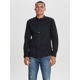 Only & Sons Only & Sons Herren ONLY & SONS Langarmhemd &raquo;ONSPOPLIN BTN DOWN SHIRT LS NOOS&laquo; Baumwolle, slim fit schwarz L, N-Gr