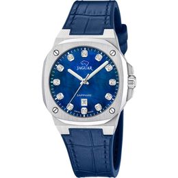 Jaguar Damen Quarzuhr &raquo;Rondcarre&laquo; Armbanduhr, Damenuhr, Swiss Made, Lederarmband, analog, Tag Einheitsgr&ouml;&szlig;e