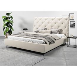 Home Affaire Polsterbett &raquo;Maxime, in 4 Breiten bis 200cm, auch in Leder&laquo; Kopfteilh&ouml;he 143 cm, belastbar bis 280 kg, auch in &Uuml;berl&auml;nge 220cm beige 96% 