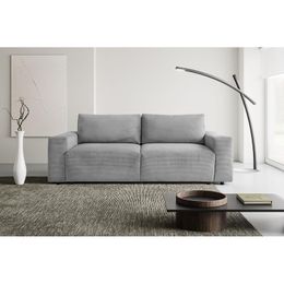 WERK2 Schlafsofa &raquo;Lima 245 cm modern und bequem&laquo; Cord, Schlaffunktion, Bettkasten grau 90% Polyester, 10% Nylon B/H/T: 245cm x 74cm x 102cm, Cord