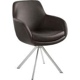 Musterring Esszimmerstuhl &raquo;Tavia&laquo; (Set) 2 Stk.Stativgestell Edelstahl, wahlweise mit Drehfunktion, diverse Farben braun B/H/T: 62cm x 86cm x 66cm, 2 Stk., 