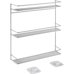 Metaltex Gew&uuml;rzregal &raquo;Paprika-3&laquo; 1 Stk. tlg. 3 Etagen, mit -Polytherm Beschichtung silber Metall B/H/T: 33cm x 32cm x 8cm