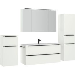 Nobilia Badm&ouml;bel-Set &raquo;Levere&laquo; vormontiert, mit Soft-Close, 4 Stk. tlg. wei&szlig; B/H/T: 230cmcm x 169cmcm x 48,7cmcm, Griffe schwarz
