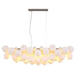 Globo LIGHTING H&auml;ngeleuchte &raquo;UDO&laquo; E14 1 Stk. H&auml;ngelampe Glaskugeln rauchfarben 2 Glasgr&ouml;&szlig;en Esszimmer Esstisch H: 120cm, 1 Stk.