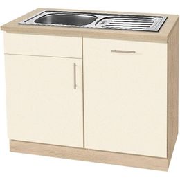 Wiho-K&uuml;chen wiho K&uuml;chen Sp&uuml;lenschrank &raquo;Kiel&laquo; 110 cm breit, inkl. T&uuml;r/Griff/Sockel f&uuml;r Geschirrsp&uuml;ler beige B/H/T: 110cm x 85cm x 60cm, T&uuml;ren: 2 Stk.