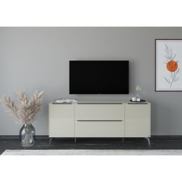 set one by Musterring Lowboard &raquo;Reno&laquo; 1 Stk. tlg. Mit Winkelfu&szlig; in diversen Farben, 78 cm H&ouml;he & Farbauswahl beige Glas, Holzwerkstoff B/H/T: 182cm x 