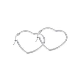 Firetti Damen Paar Creolen &raquo;Schmuck Geschenk Herz&laquo; silber 32mm, Edelstahl
