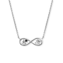 Engelsrufer Damen Kette mit Anh&auml;nger &raquo;Yin Yang Infinity Buddha und Om&laquo; Made in Germany - mit Zirkonia (synth.) schwarz Silber 925 (Sterlingsilber), L:
